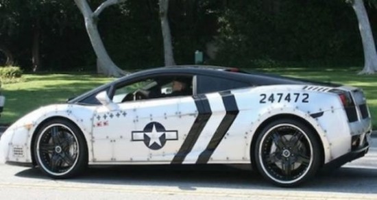Chris Brown Dresses Up His Lamborghini Gallardo As A Jet Fighter Plane