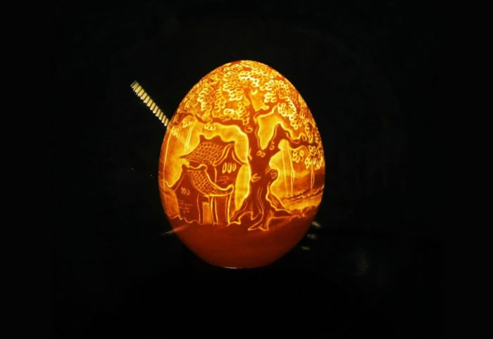 Beautiful Eggshell Art Carvings
