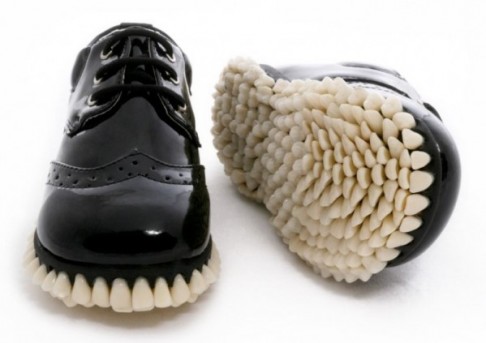 Custom Designer Shoes Get A Full Tooth Implant For Soles